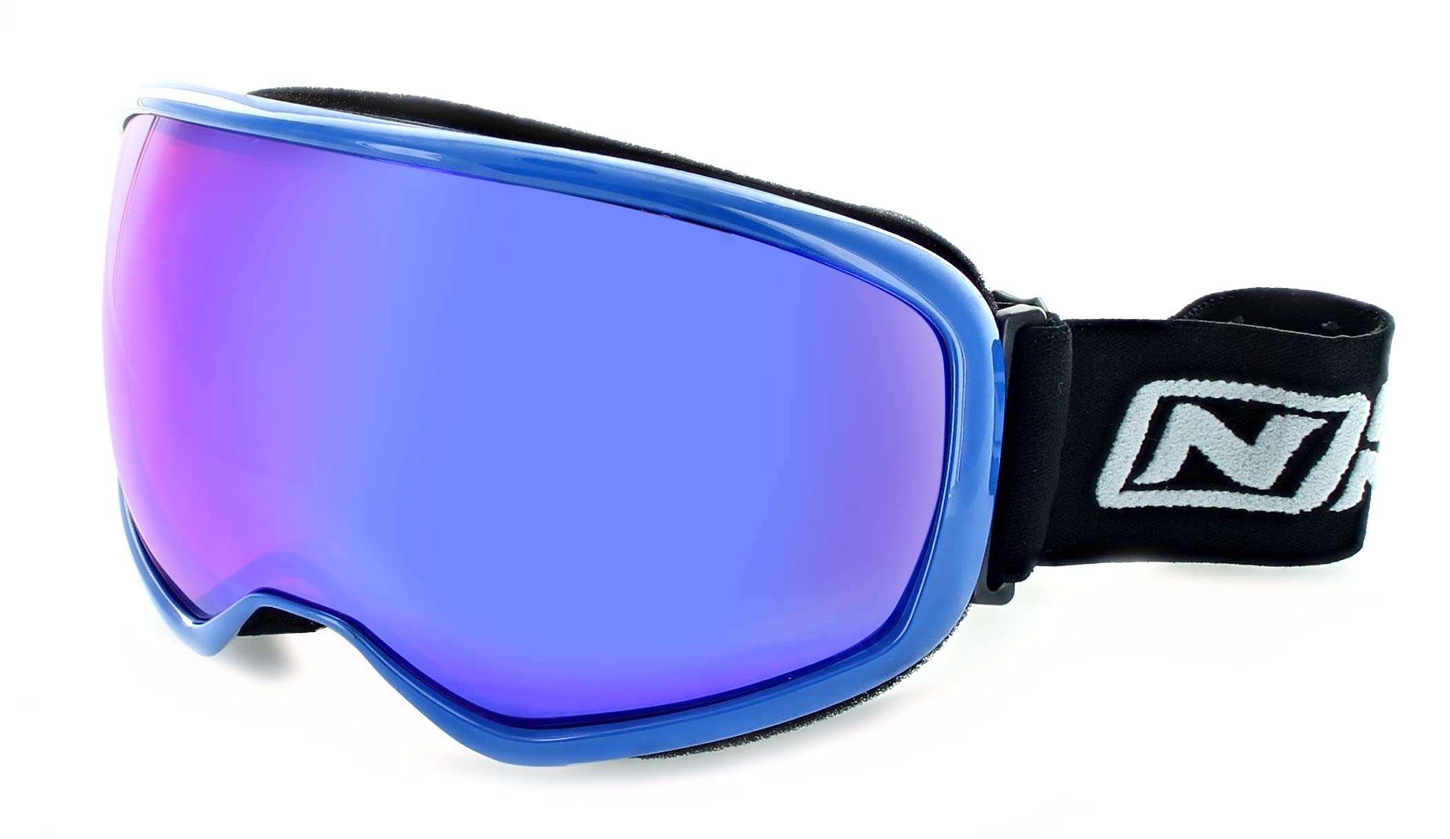 Optic Nerve - 2022 Premium & Affordable Non-Polarized Winter Sport Goggles Sunglasses for Men/Women, Snoasis Edition with Shiny Blue Frame/Rose/Silver Flash Mirror Lens