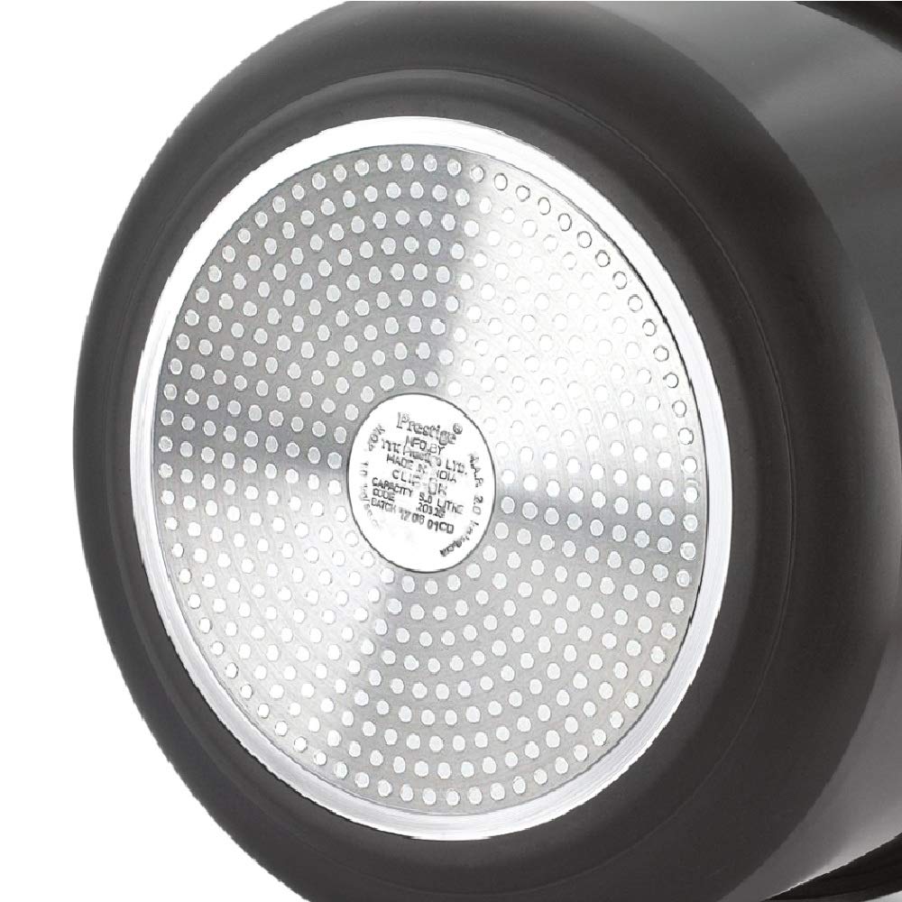 Prestige Clip On Hard Anodised Aluminum Pressure Cooker with Glass Lid, 5 Litres