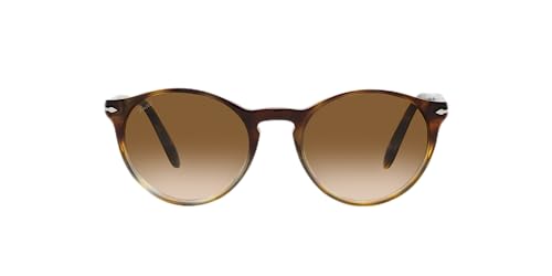 Persol PO3092SM Round Sunglasses, Gradient Brown Tortoise/Clear Gradient Brown, 50 mm