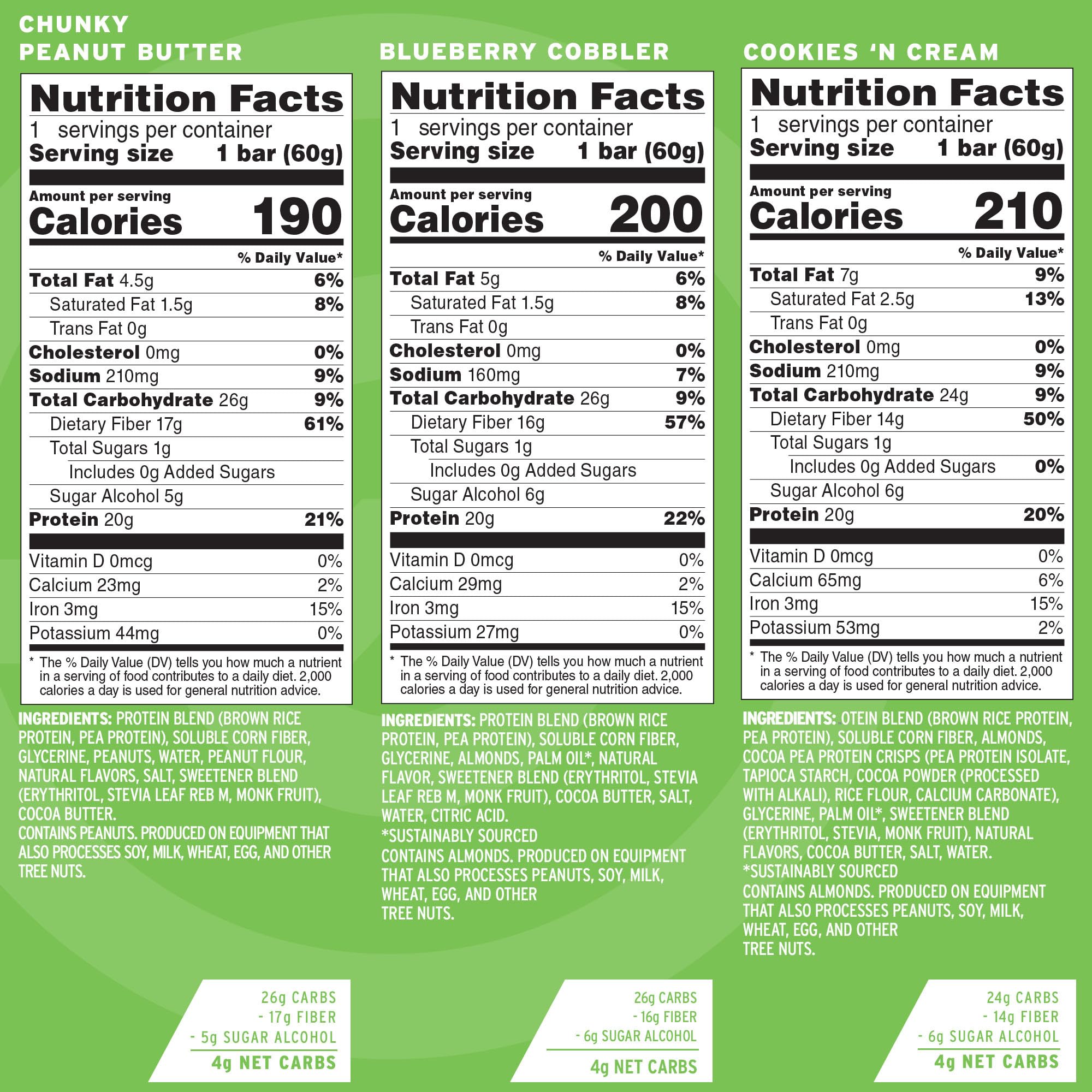 No Cow High Protein Bars, Top Flavors Pack, 20g Plus Plant Based Vegan, Keto Friendly, Low Sugar, Low Carb, Low Calorie, Gluten Free, Dairy Free, Non GMO, Kosher, 12 Pack