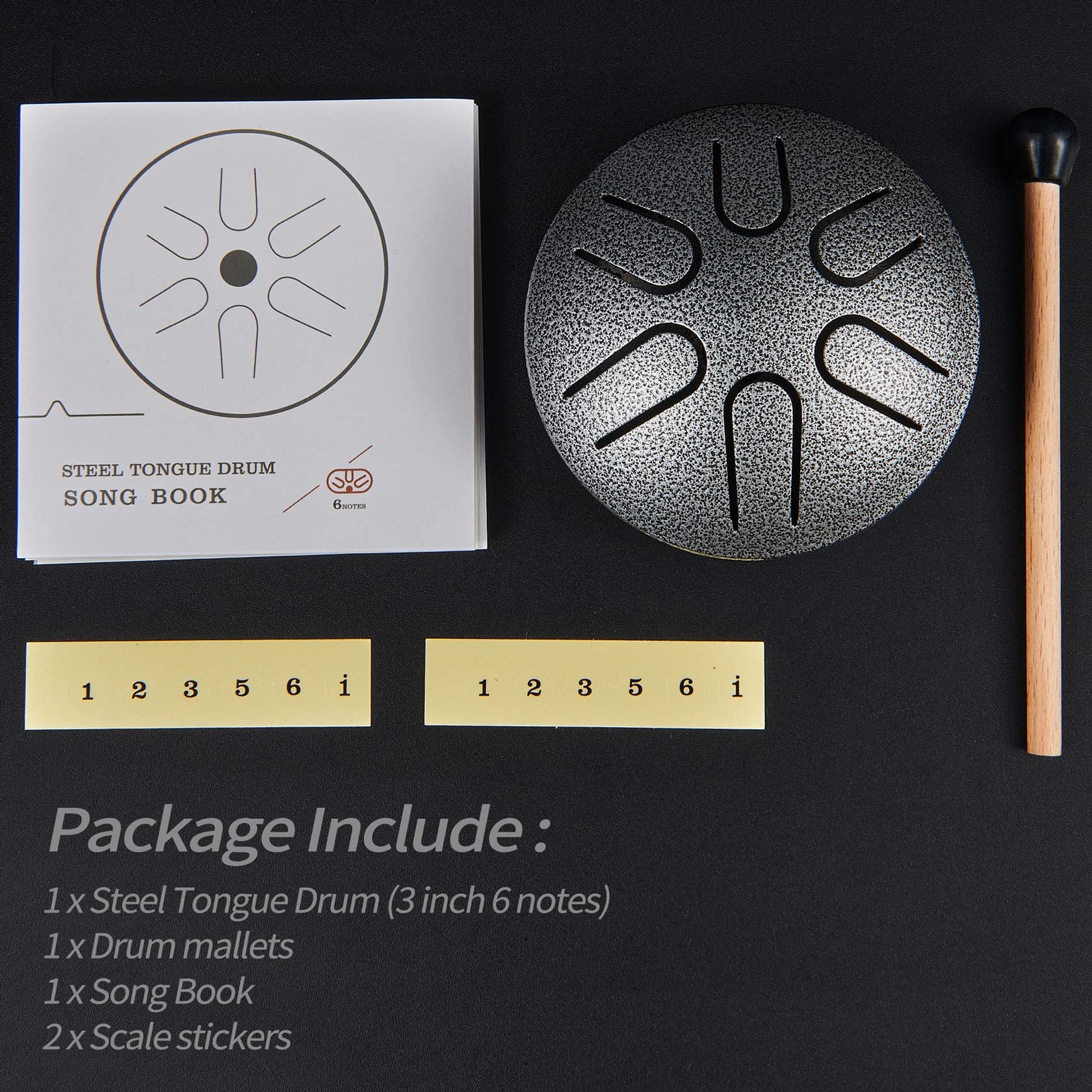 Steel Drum 3 Inch 6 Note Steel Tongue Drum Handpan Drum MiNi Instrument
