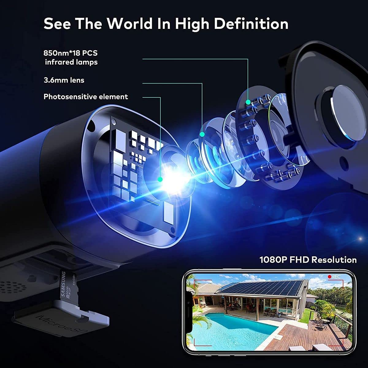 mibao Security Cameras Outdoor, 1080P WiFi Cameras for Home Security, IP66 Waterproof, with Two-Way Audio, Night Vision, Motion Detection, Compatible with iOS/Android (Use Wired Power)