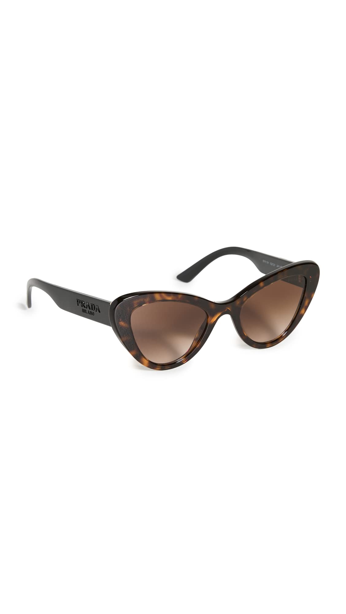 Prada Women's Cat Eye Sunglasses, Dark Havana Black, One Size