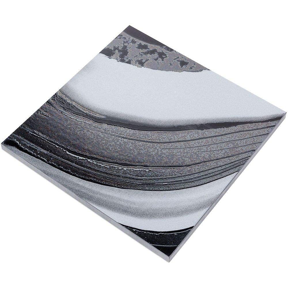 Mica Black 4 in. x 8 in. Glazed Porcelain Floor and Wall Tile Sample