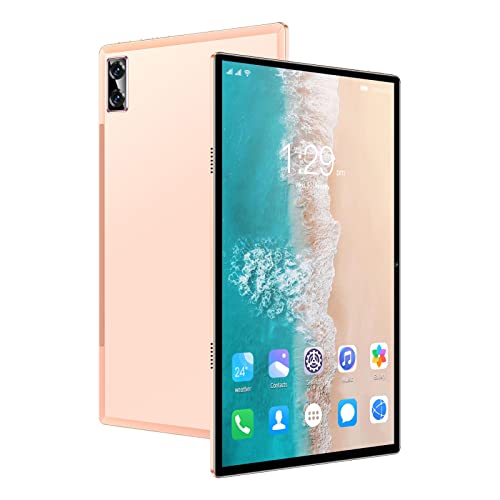 VINGVO Tablet PC, 100-240V 6G RAM 256G ROM 5G WiFi Dual Band 10 Inch Tablet for Travel (Gold)