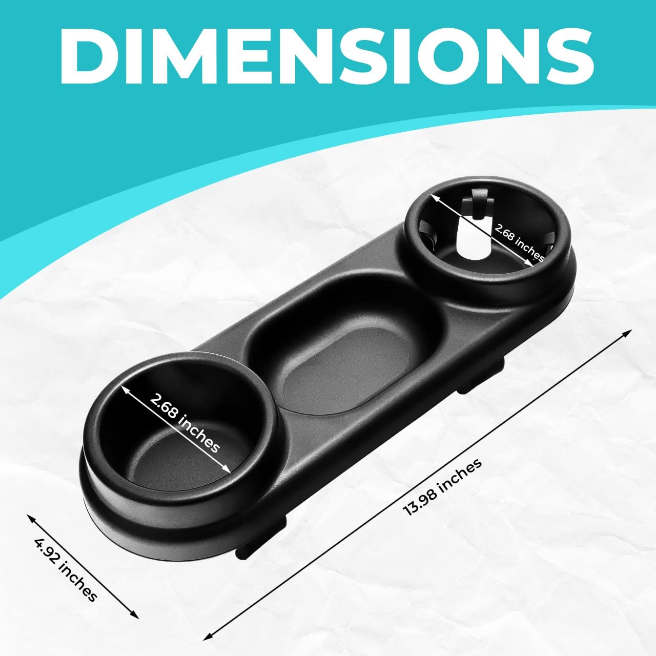 Universal Stroller Snack Tray - with Cup Holders - Upgraded Stroller Bar Attachment; Dual Non-Slip Grip Clip, Gray/Black (Black) ST-19