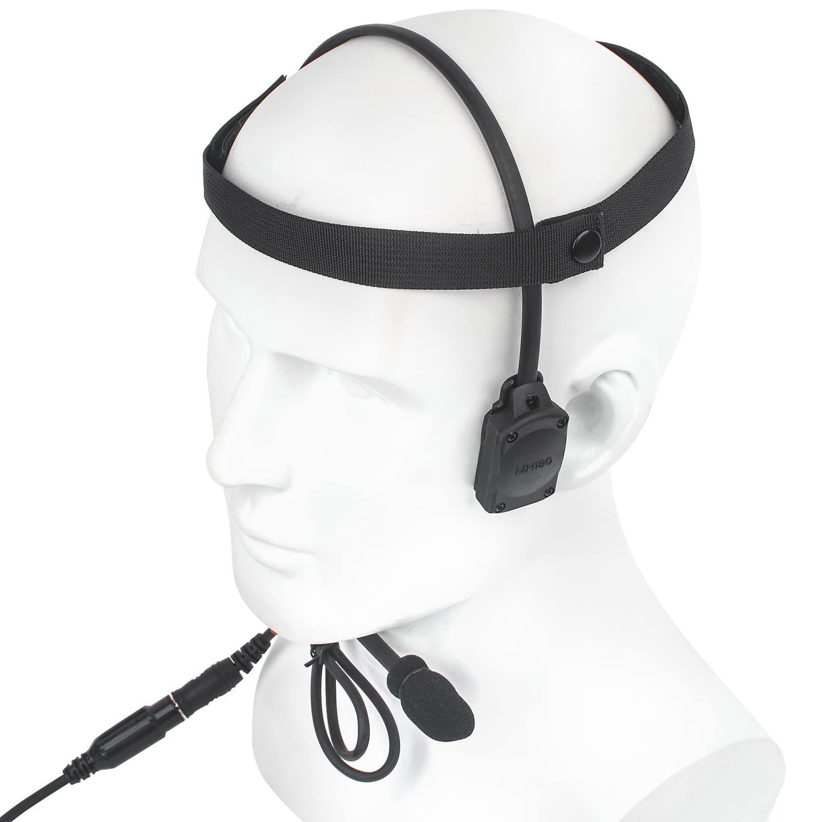rdzzwxw Bone Conduction Headset with Microphone, MH180-V Tactical Headset CS Sports Military Earmuffs for Hunting, Suitable for 7.0 Plug PTT