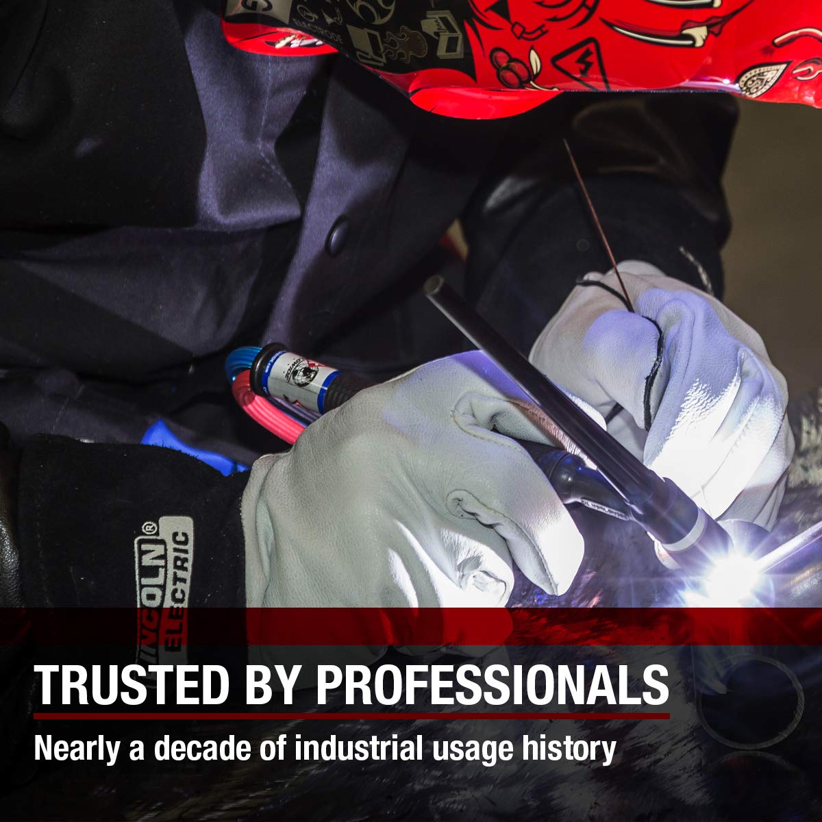 Lincoln Electric Grain Leather TIG Welding Gloves | High Dexterity | XL | K2981-XL, White/Black