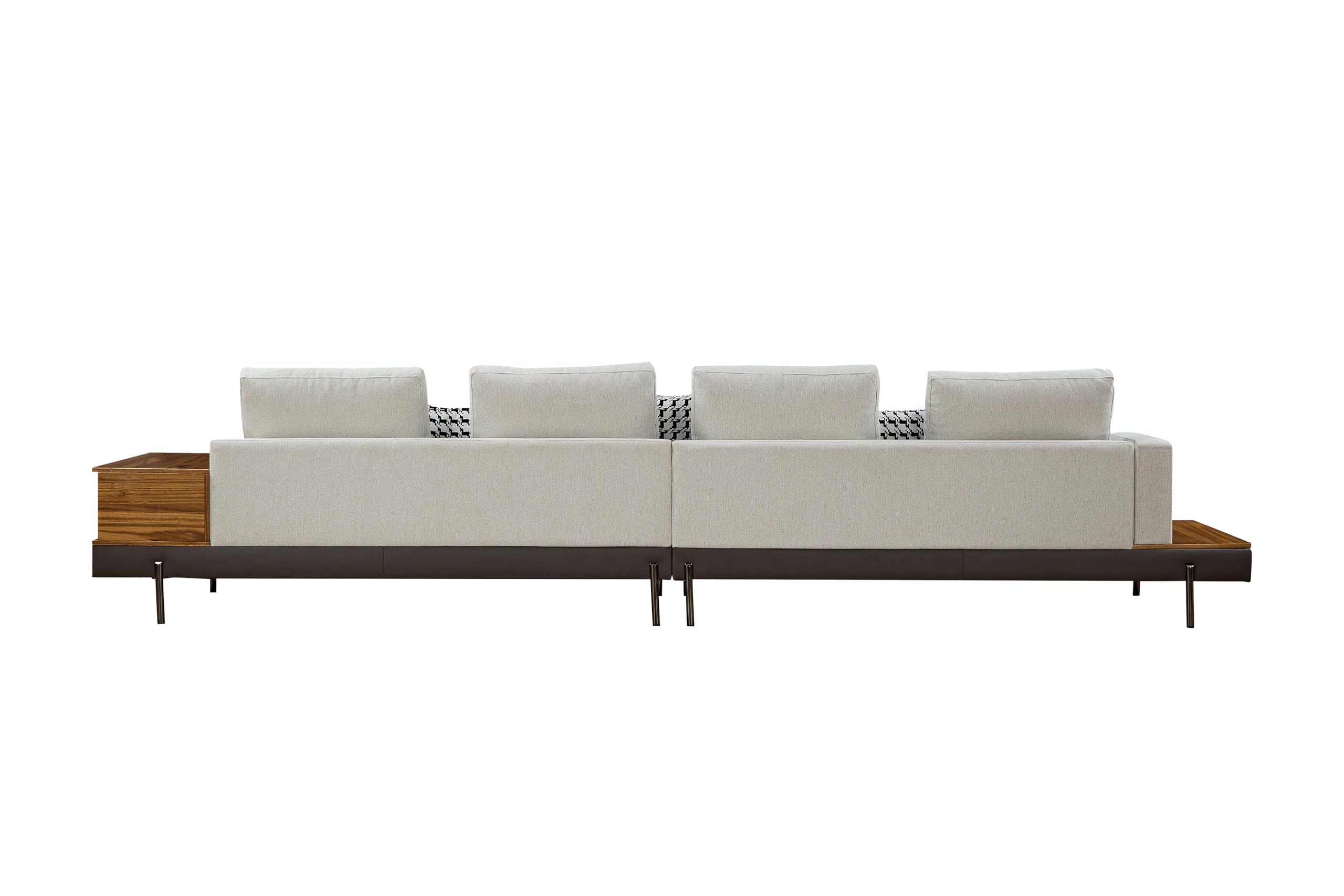 Yogald 4 Seat Modular Sectional Sofa, Minimalist Cloud Couch with Metal Feet, Adjustable Armrest, and 3 Pillows, for Living Room, Office, or Sunroom(Off White)