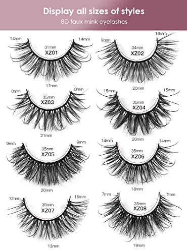 NEW 10Pairs Mink Eyelashes 100% Handmade 3D Mink Lashes Full Strip Lashes Soft False Eyelashes Makeup Lashes (XZ-05)