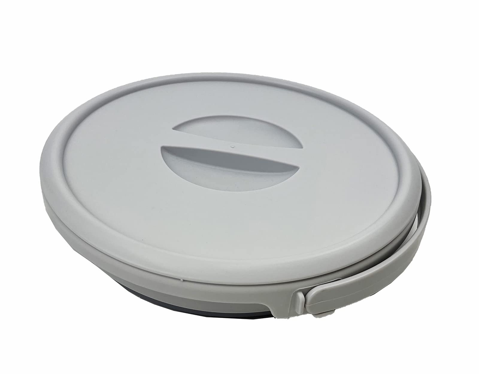 SAMMART 5.5L (1.4 Gallon) Collapsible Plastic Bucket with Lid - Foldable Round Tub with Lid - Portable Fishing Water Pail - Space Saving Outdoor Waterpot. (Grey)