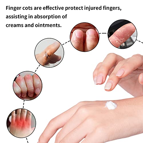 tifanso 12 PCS Finger Cots - Finger Protectors Gel Finger Gloves Covers Fingertip Sleeves Guards for Cracked Skin, Trigger Finger and More, Large Size