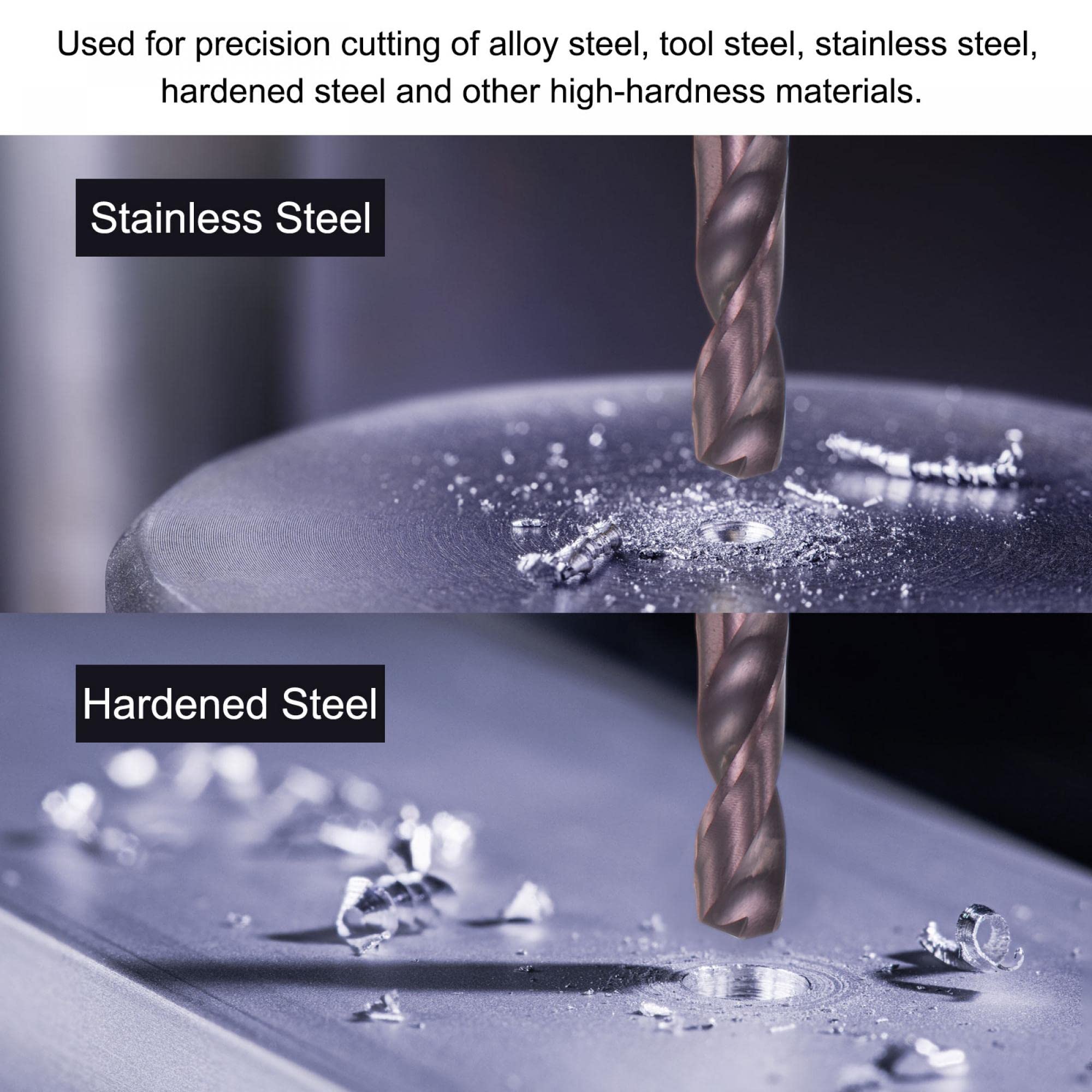 uxcell Carbide Twist Drill Bits 4.2mm, DIN K45 Tungsten Carbide AlTiSin Coated Jobber Drill Bits Straight Shank Drilling Cutter for Stainless Steel Alloy Steel