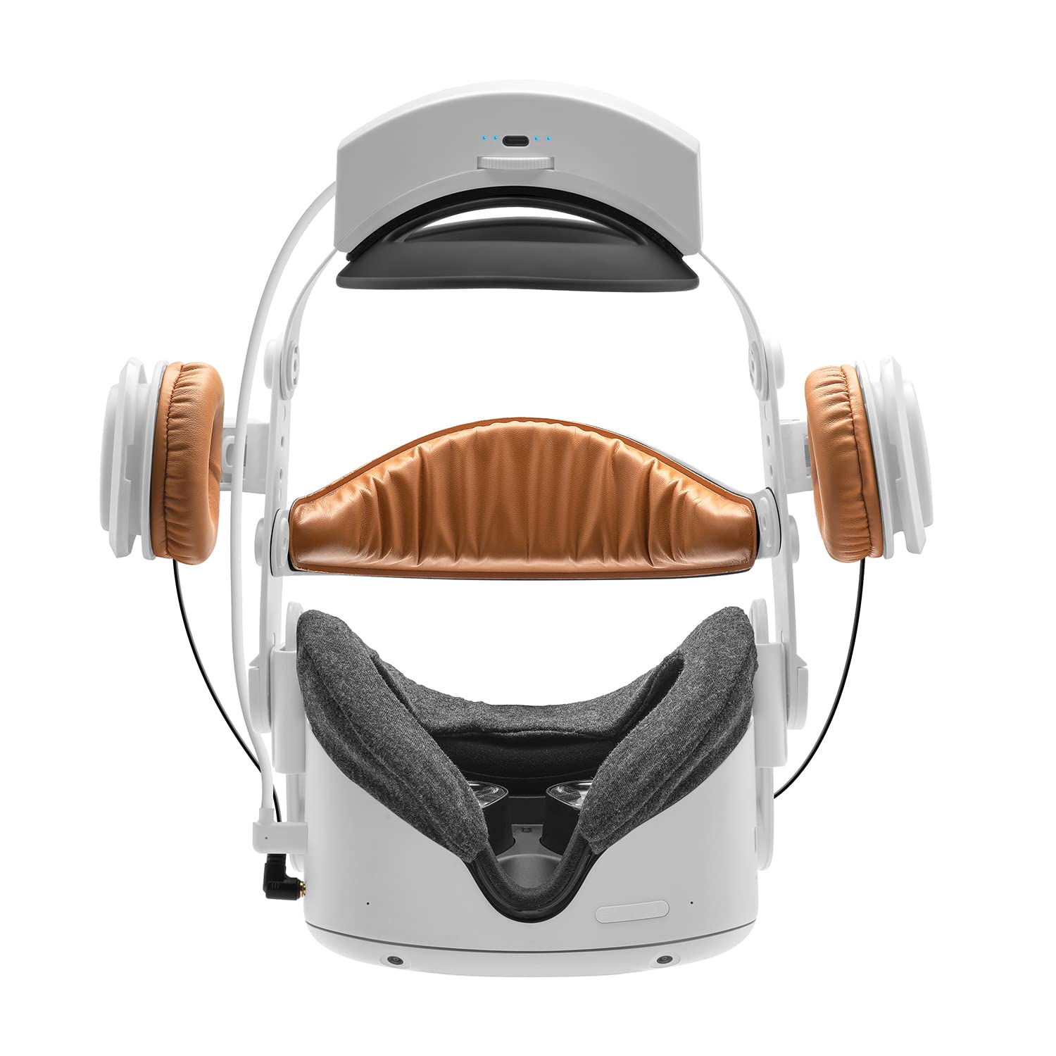 Premium Deluxe All in One Audio and Battery Strap for Meta Quest 2/Oculus Quest 2 - Built in 40mm Driver, 2 Hours More Play Time, Enhanced Comfortability with Forehead and Back Head Pads