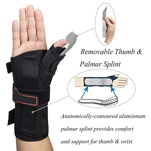 Wrist Brace & Thumb Spica Splint, for De Quervain's Tenosynovitis, Tendonitis, Carpal Tunnel & Arthritis Wrist Support Thumb Splint (Right Hand - Medium)
