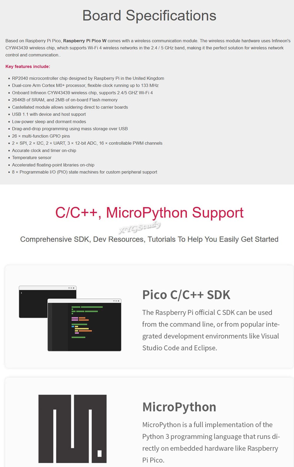 XYGStudy Raspberry Pi Pico W Microcontroller Board Relay Kit with ABS Protective Case, Built-in WiFi, Based on Official RP2040 Dual-core Processor (Pico-W-Relay-Kit)