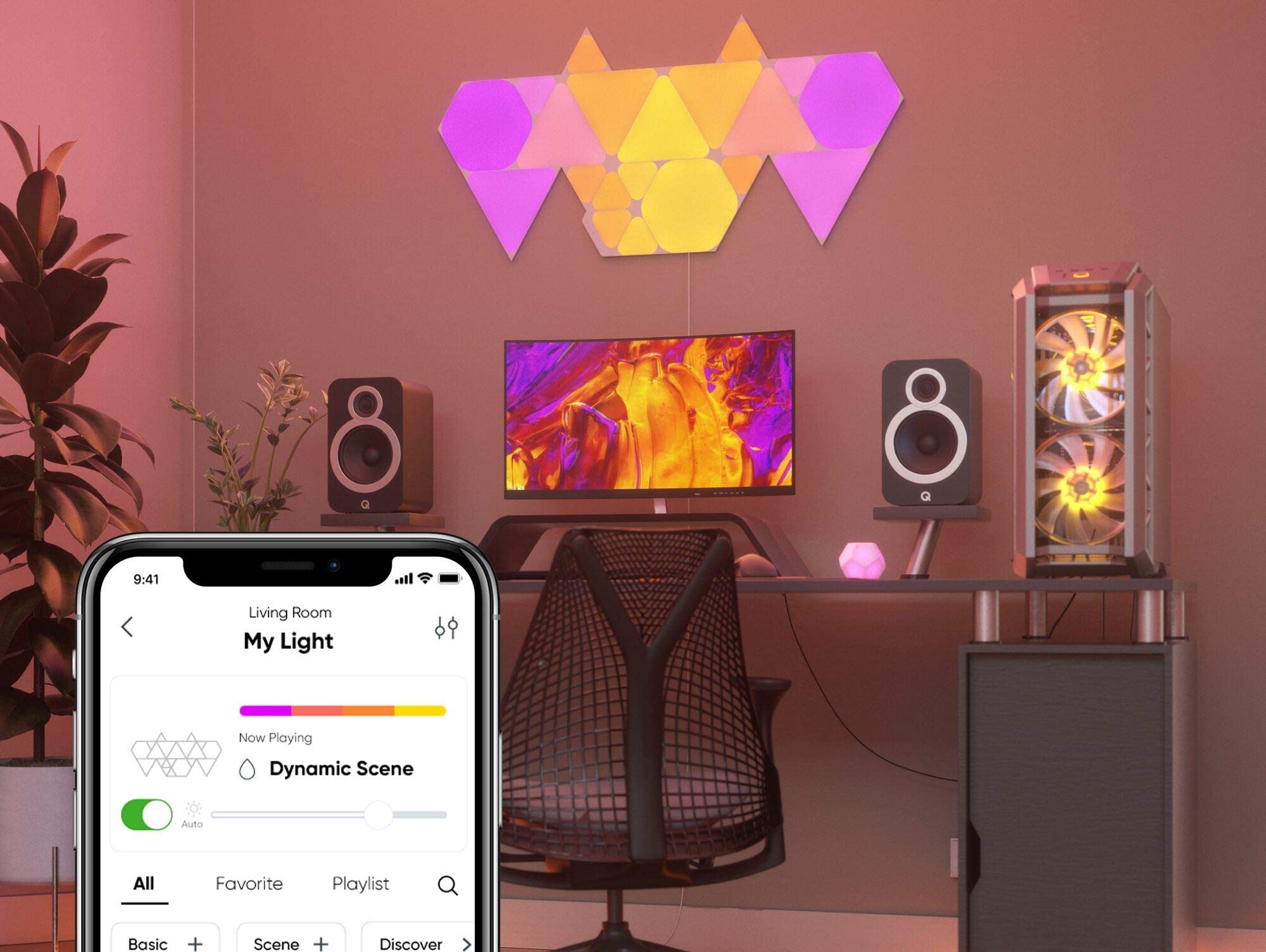 Nanoleaf Shapes WiFi and Thread Smart RGBW 16M+ Color LED Dimmable Gaming and Home Decor Wall Lights Expansion Pack (Mini Triangles (10 Pack))