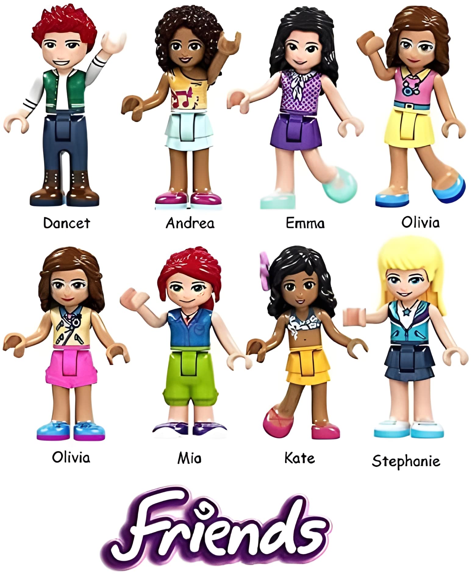 LEGO Friends Girl Female Male Minifigures - Lot of 6 Random Figures (No Duplicates)