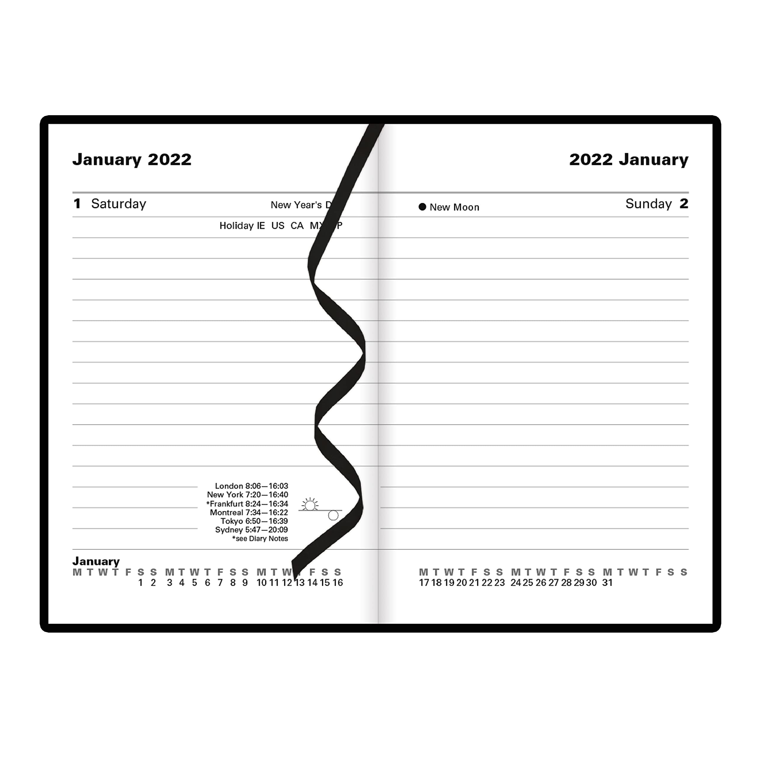 LETTS Classic Daily Planner, 12 Months, January to December, 2022, Day Per Page, 4.25" x 2.75", Black (C12EBK-22)