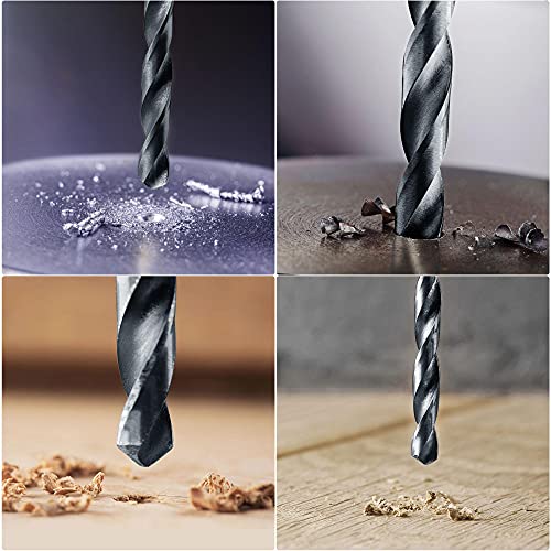 uxcell High Speed Steel Lengthen Straight Shank Twist Drill Bit Fully Ground Black Oxide 5.5mm Drill Diameter 140mm Total Length 70mm Drill Bit Length 2 Pcs