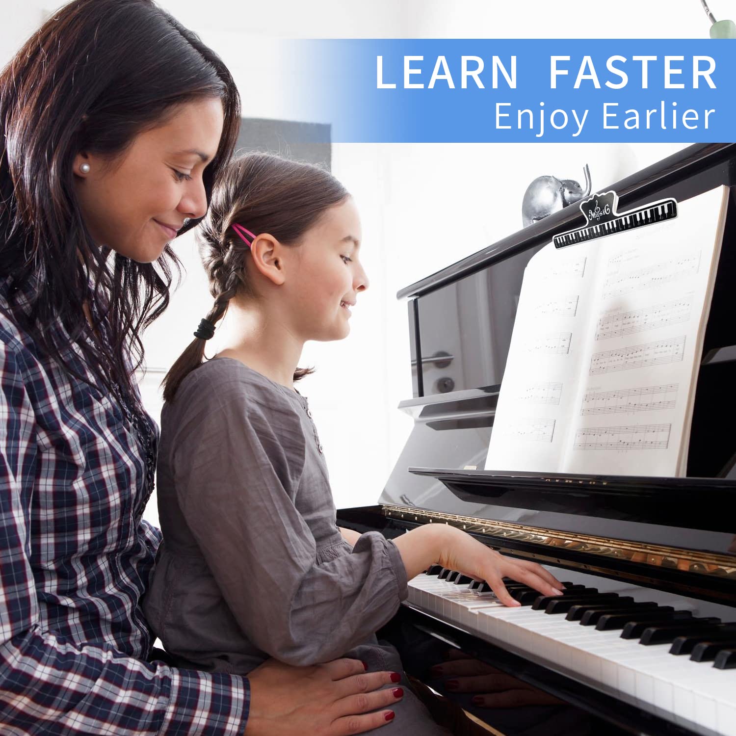 Removable Piano Keyboard Note Labels,Piano Keyboard Stickers,88-Key 61-Key Full Size,Made of Silicone,Suitable for Keyboard Piano for Beginners Kids