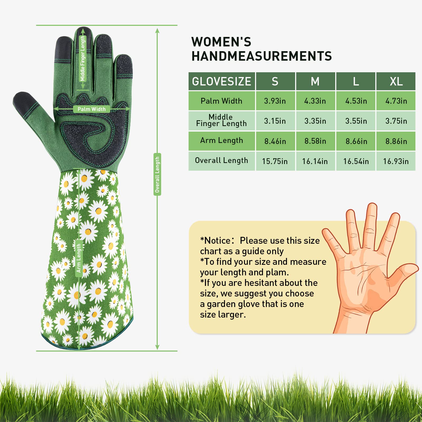 PHIRAH Gardening Gloves for Women Rose Pruning Thorn Proof Breathable Touchscreen Garden Gloves Long Forearm Protection Gauntlet Adjustable Flexible Working Gloves(Green, M)