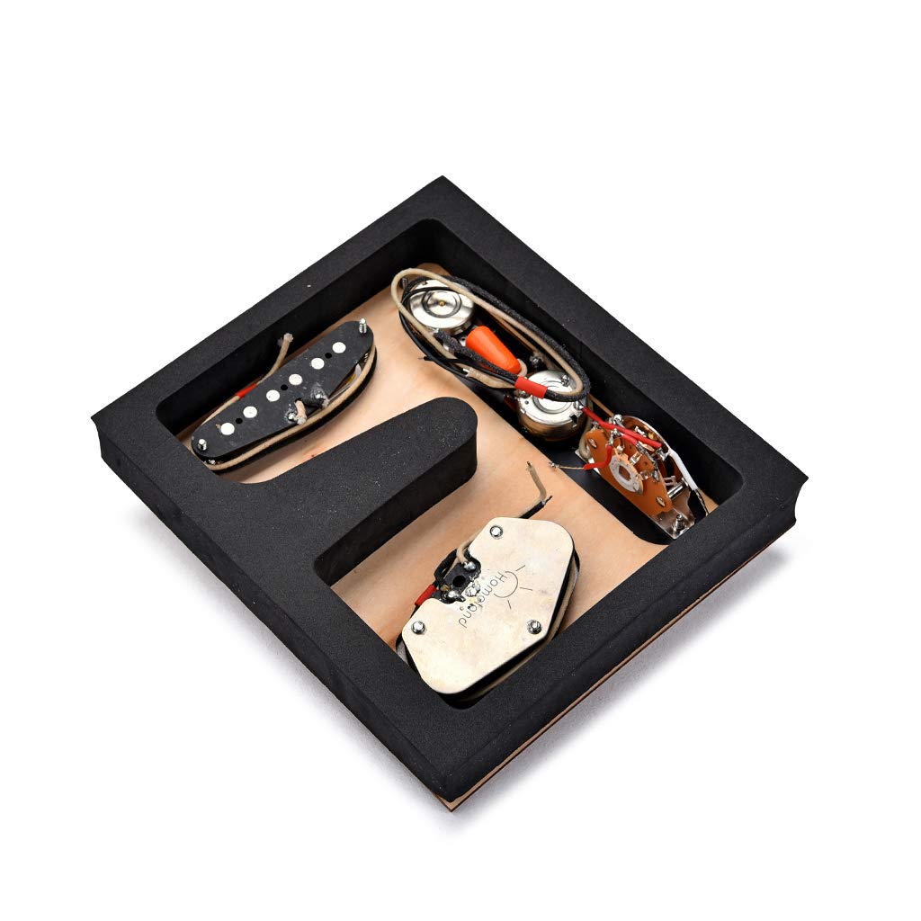 Ogdni 6 Strings Saddle Bridge Plate, 3 Way Switch Control Plate Guitar Neck Pickup Set for Telecaster Electric Guitars Replacement Black