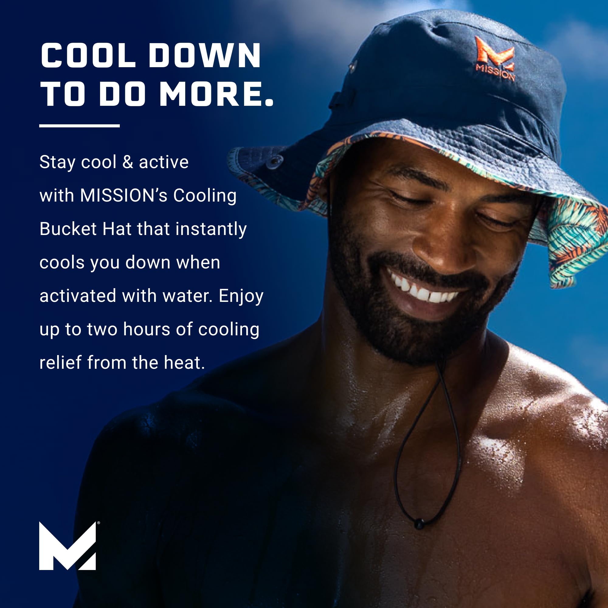 MISSION Mossy Oak Bucket Hat, Coastal Cloudbank - Unisex Wide-Brim Hat for Men & Women - Lightweight, Foldable & Durable - Cools Up to 2 Hours - UPF 50 Sun Protection - Machine Washable