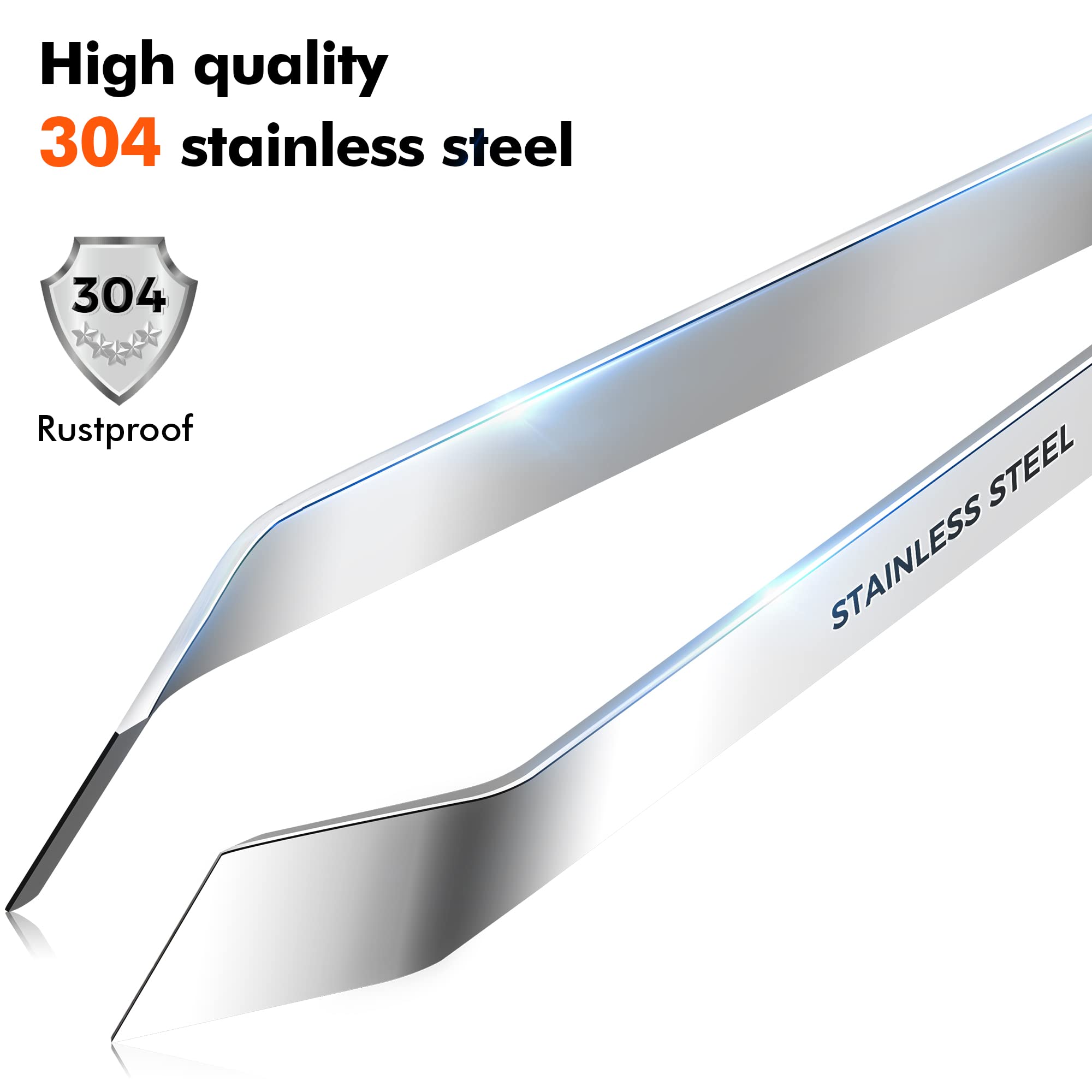 Rainspire Stainless Steel Fish Bone Tweezers Remover Tool Set, Fish Bone Pliers/Tweezers, Kitchen Food Cooking Tweezers, Seafood Tools Kitchen Gadgets Home Gadgets, Non-Slip