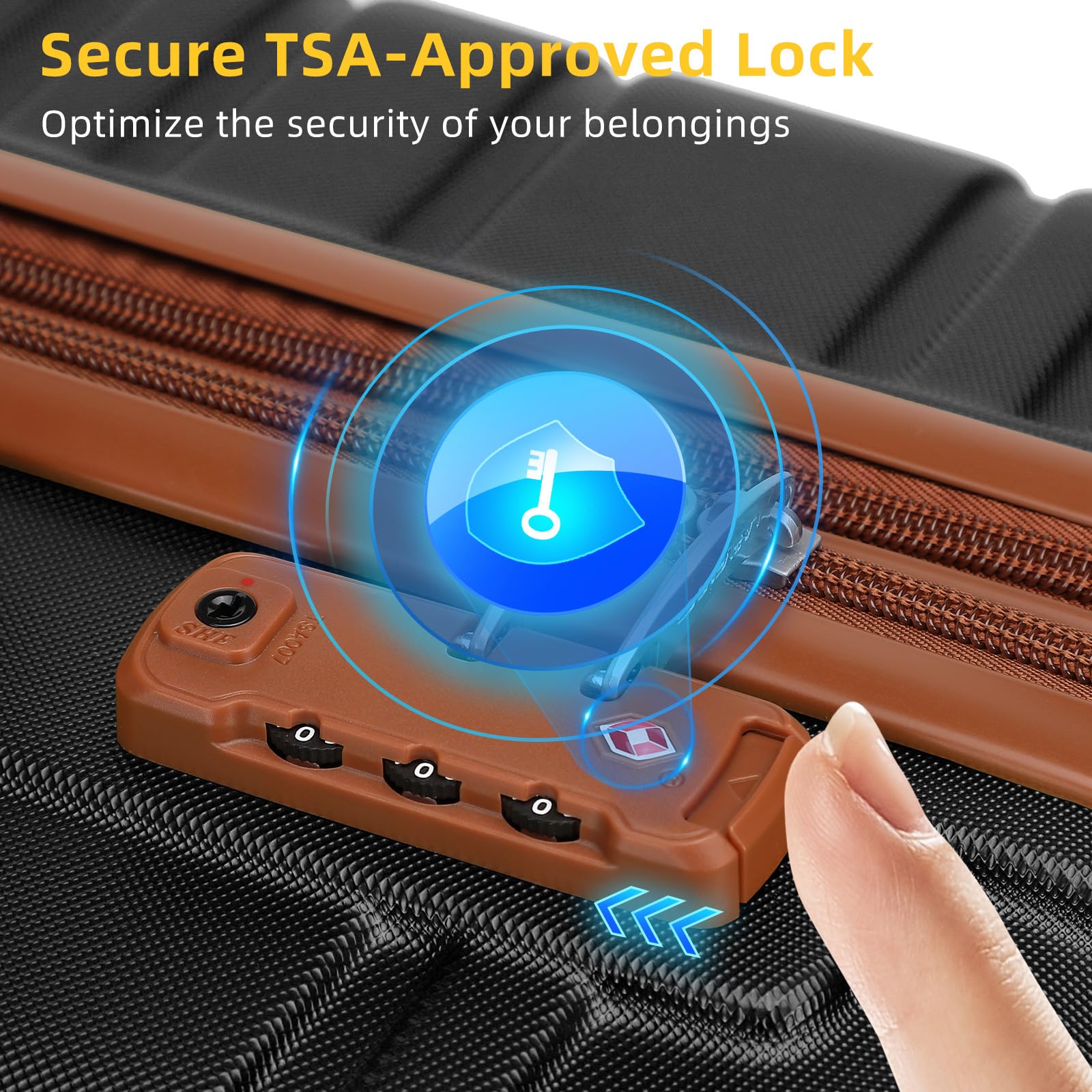 LARVENDER Luggage Sets 4 Piece, Expandable Hardside Suitcase Sets with Spinner Wheels TSA Locks, Lightweight Rolling luggage for Men and Women, Green