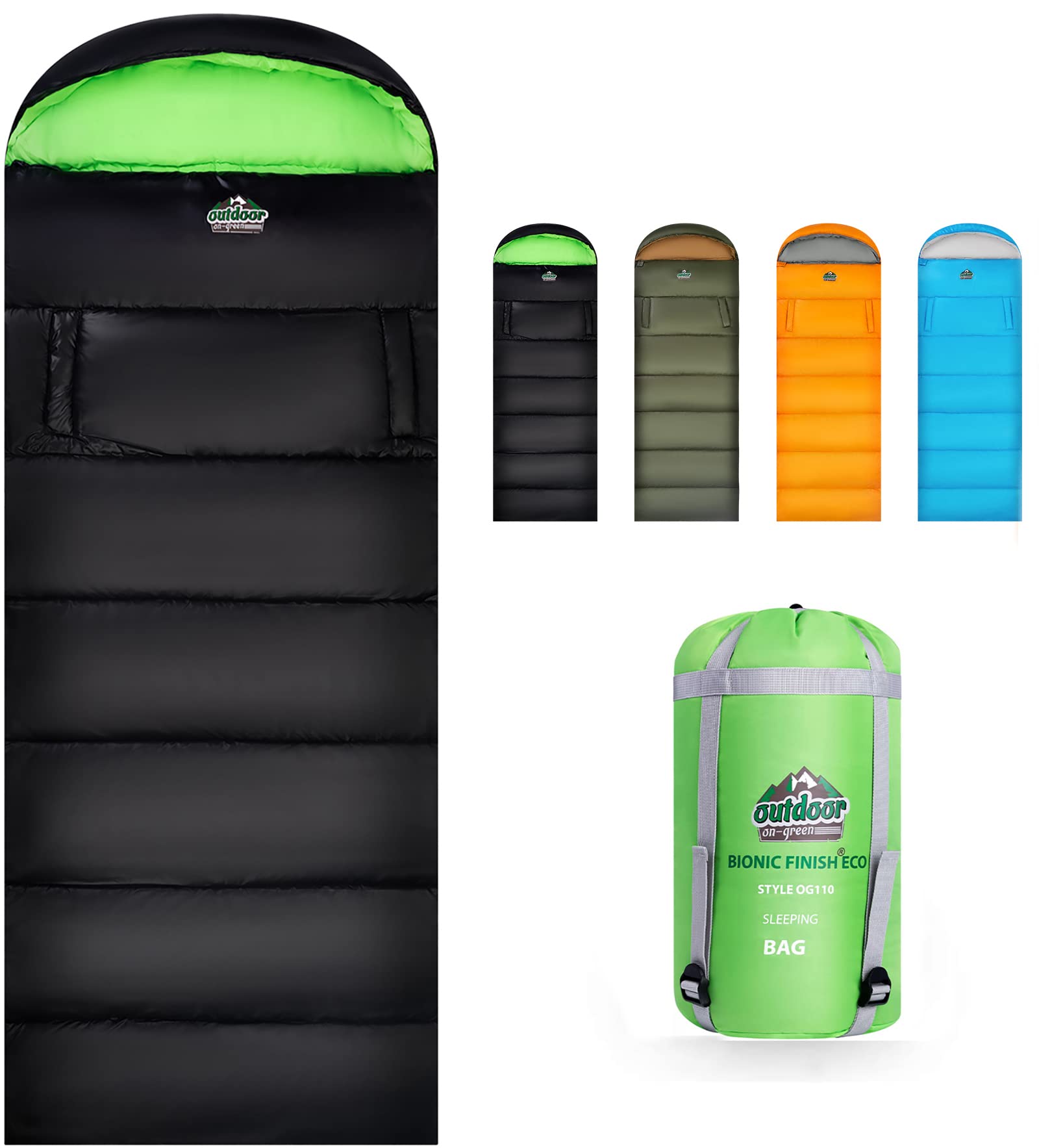 Sleeping Bag for Adults Kids Camping, 4 Season Warm Weather Waterproof Lightweight Sleeping Bag, Great for Outdoor Camping, Backpacking & Hiking