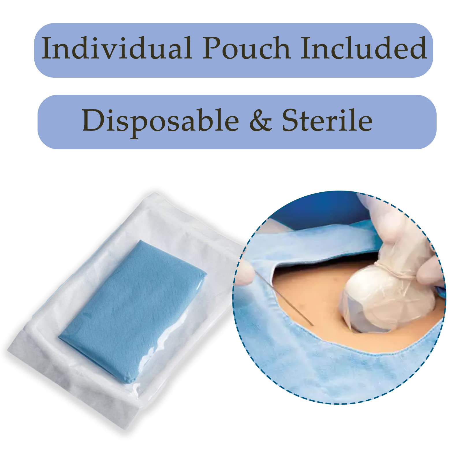 Ultrasound Probe Cover with Easy Pull Over Transducer Disposable Clear Latex-Free Sterile Protector, Packaging Individual, 50 Pcs, 5" x 48"