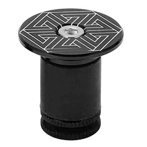Raguso Handlebar Grips End Plugs, Handlebar End Plugs Practical Lightweight for Road Bikes(Swirl - Black)