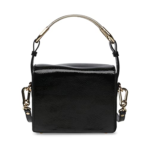 Steve Madden Womens Steve Madden KEEN Patent Box Bag, Black, One Size US