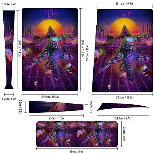 PS5 disc Version Skin for Console and Controllers Vinyl Sticker, Durable, Scratch Resistant, Bubble-Free, Compatible with Playstation 5(Disk Edition)