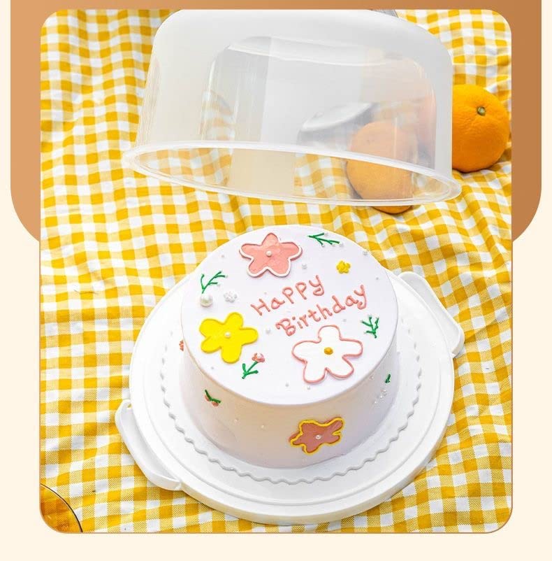 NVAZIOP Large 10 Inch Cake Carrier Keeper Stand with Handles and Lids Container for Transport Cake Holder Tray with Cover Round Cupcake Storage Kitchen Cooking Box