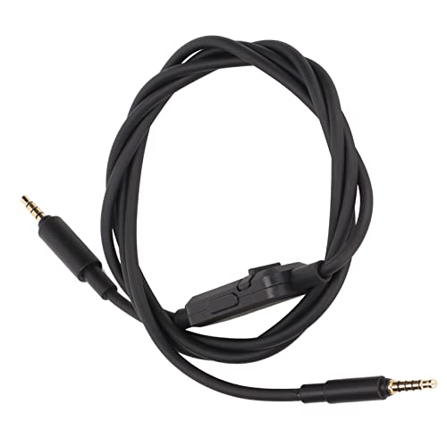 Zyyini Headphone Audio Cable for MMX 300 2nd Gen, 3.5mm with Wire Control Twisted Pair Replacement Headphone Cord, Support Volume Adjustment, Switch Songs Headset Cable Black, 1.3m/4.3ft
