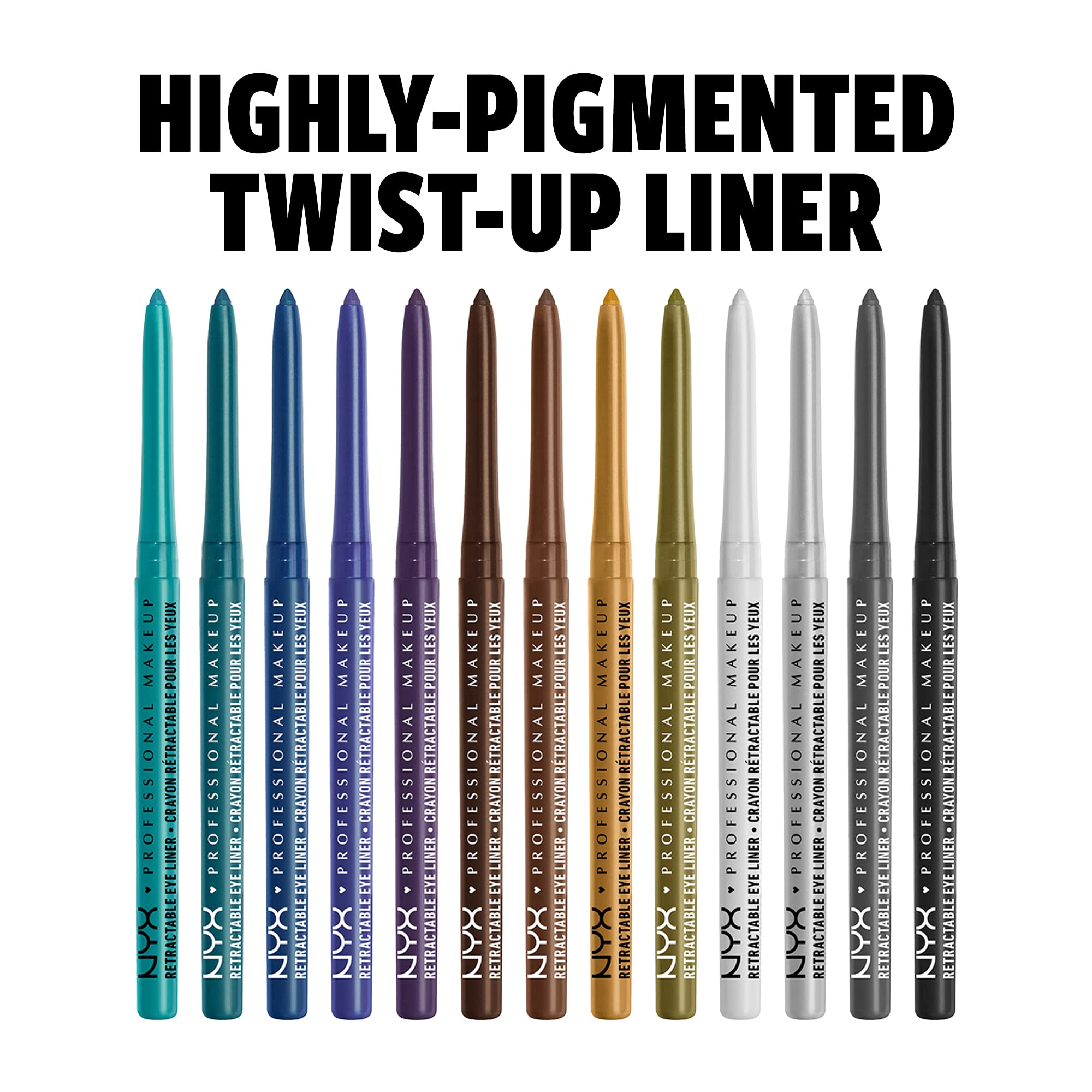 NYX PROFESSIONAL MAKEUP Mechanical Eyeliner Pencil, White and Slim Lip Pencil, Long-Lasting Creamy Lip Liner - Peakaboo Neutral