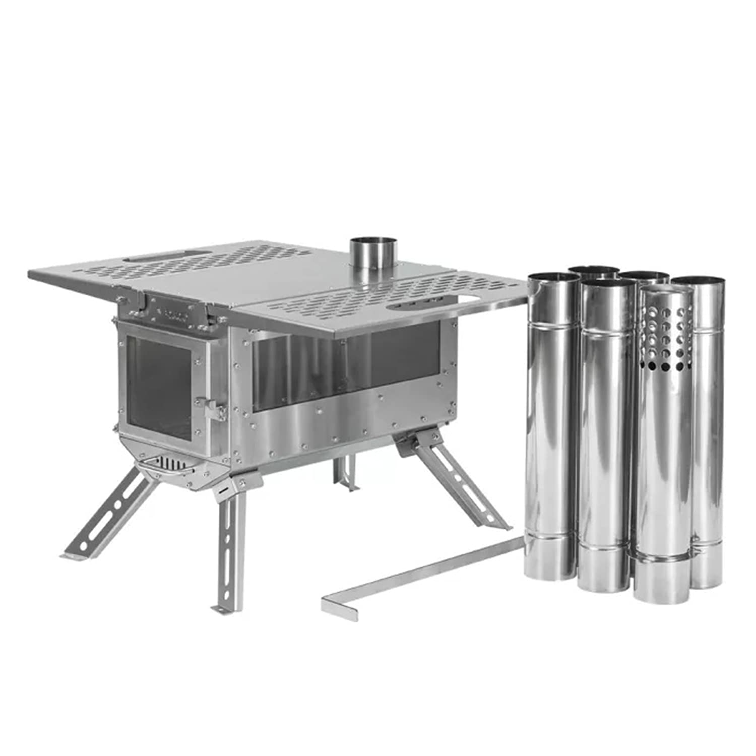 Oroqen Camping Wood Stove Portable Stainless Steel Stove (without stove fire mat)