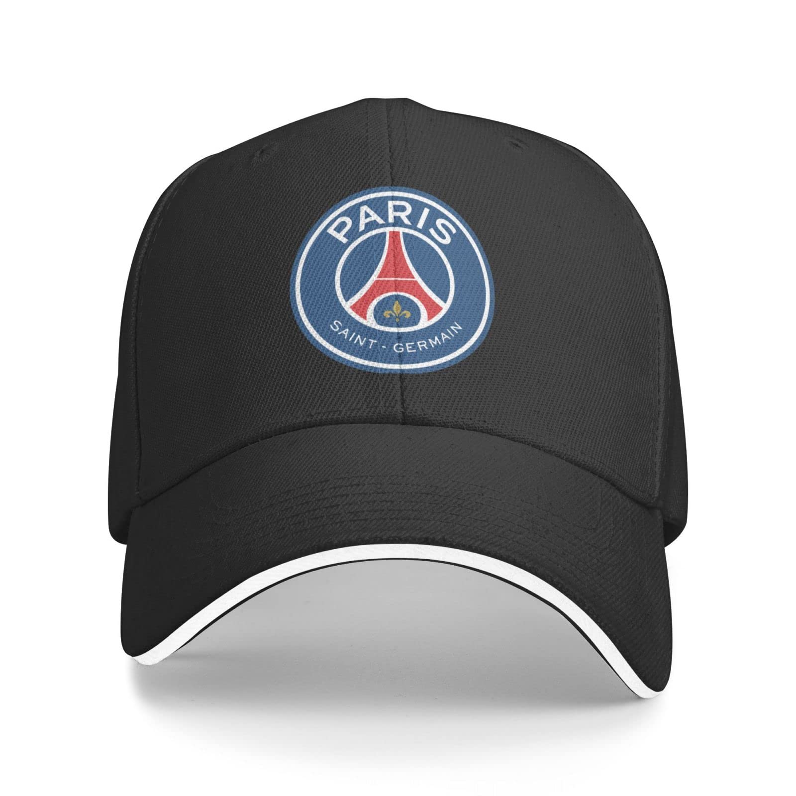 PSG Logo Sandwich Cap Unisex Classic Baseball Capunisex Adjustable Casquette Dad Hat Black