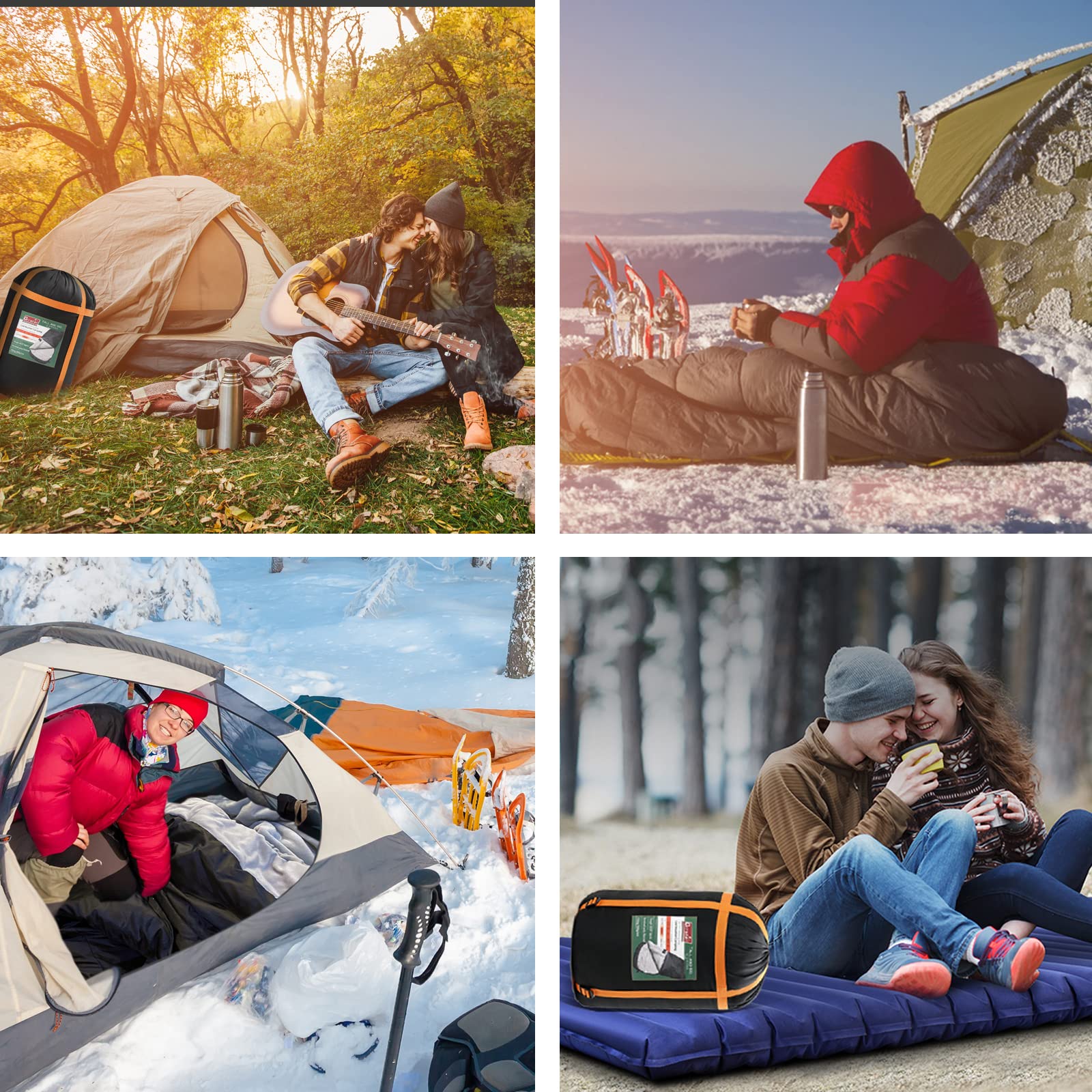 ORRSTAR 0 Degree Extra Large Flannel Big and Tall XXL Warm Winter Camping Sleeping Bags for Adults Cold Weather Mens Zero Degree