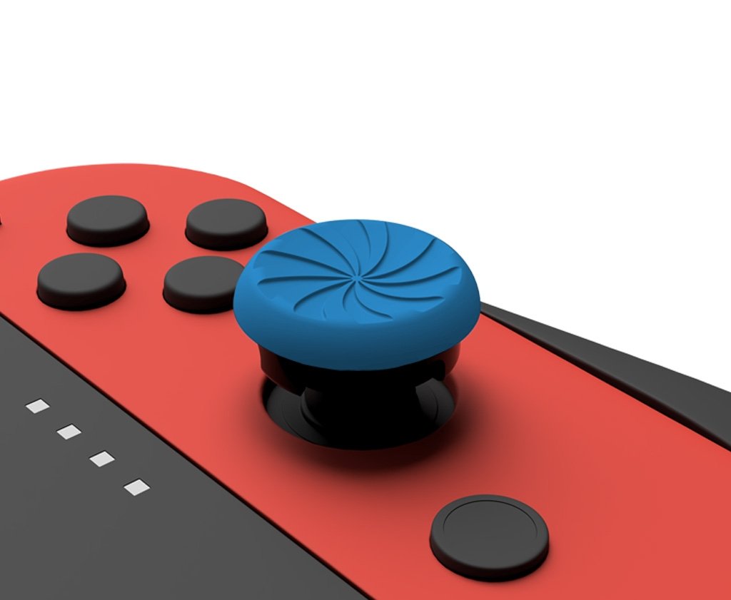 KontrolFreek Turbo Thumb Grips for Nintendo Switch Joy-Con | Performance Thumbsticks | 2 High-Rise Concave | Red/Blue