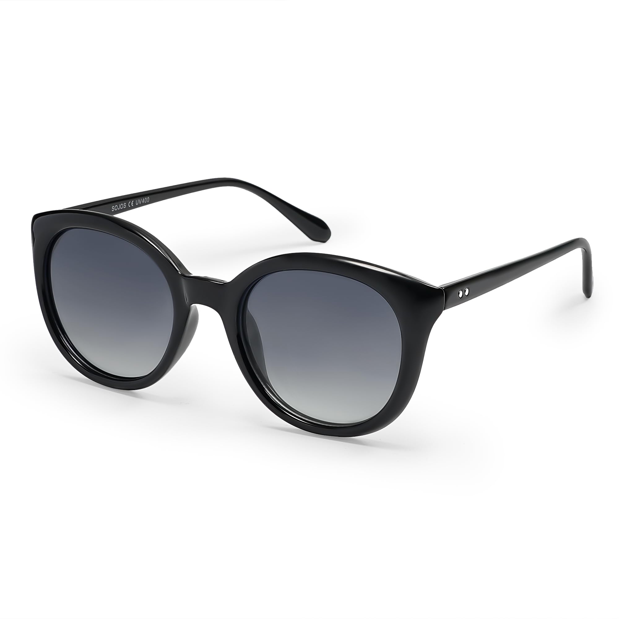SOJOS Small Round Polarized Sunglasses for Women Men Vintage Style UV400 Lens SJ2259,(Milky white)