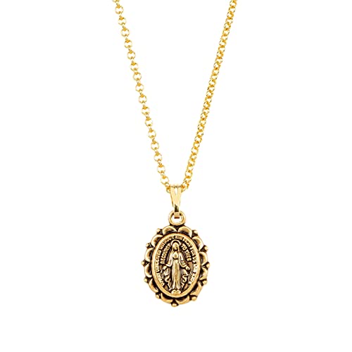 Luca + Danni Miraculous Medal Necklace for Women - Silver Plated Made in USA