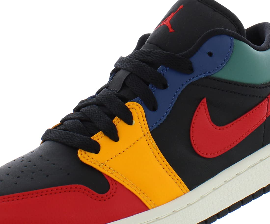 Nike Women's Air Jordan 1 Low UNC Basketball Shoe, Black/Fire Red-taxi, 7.5