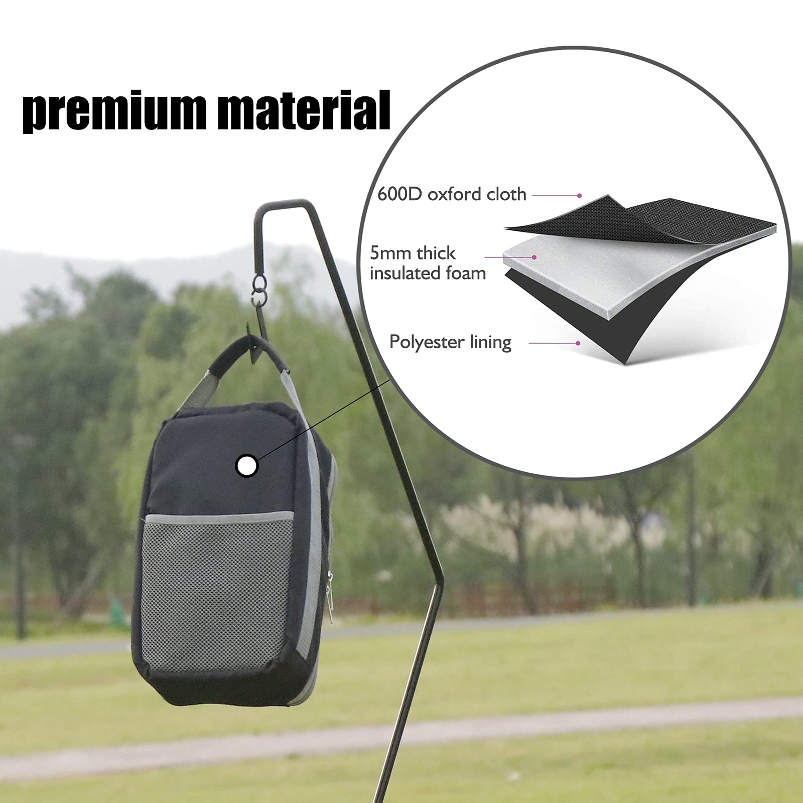 PSKOOK Camping Cookware Kits Storage Bag Carry Bag for Pot Pan Gas Canister Backpacking Stove Storage Case Tote Bag for Outdoors