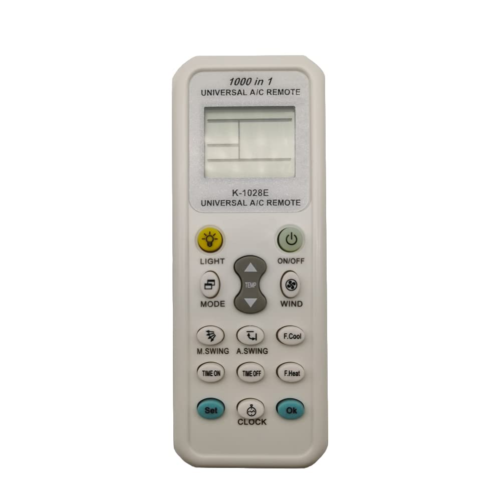 Replacement K-1028E Remote Control Universal air Conditioner for LG, Panasonic, Sharp, Gree, Haier, Hitachi, Midea, Bosch, Toshiba, Sanyo Air Conditioner with Remote air Conditioner 1000 in 1