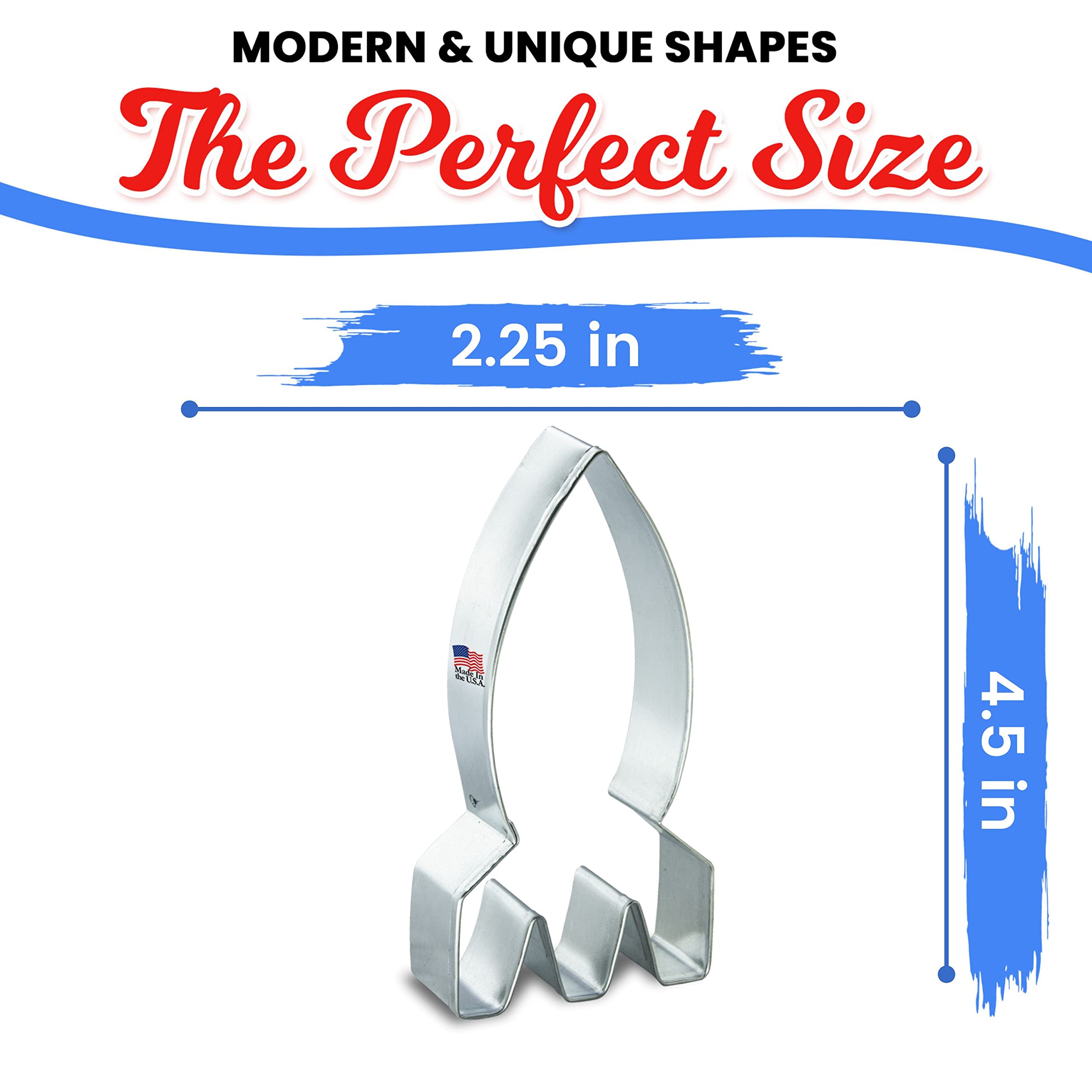 Rocket Ship Cookie Cutter 4.5 Inch - Made in the USA β Foose Cookie Cutters Tin Plated Steel Rocket Ship Cookie Mold