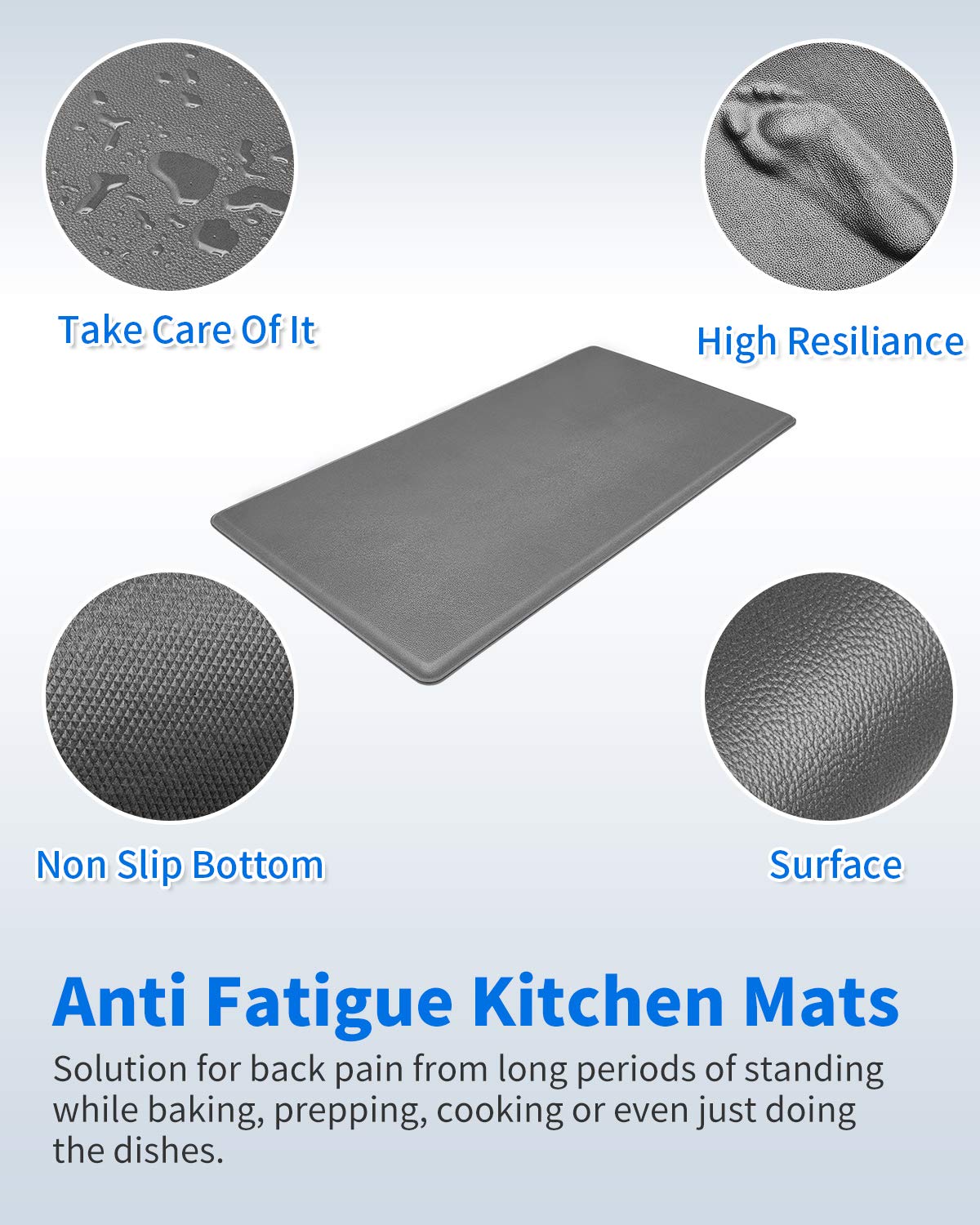 SIXHOME Kitchen Rugs and Mats Kitchen Mat Set of 2 Anti Fatigue Standing Mat for Kitchen, Office, Laundry Room and Stand-up Desks