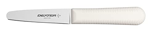Sani-Safe S129-PCP 3-3/8" White Clam Knife with Polypropylene Handle
